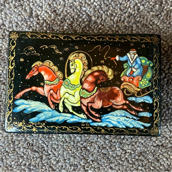 Accents | Vintage Russian Signed Small Lacquer Box | Poshmark